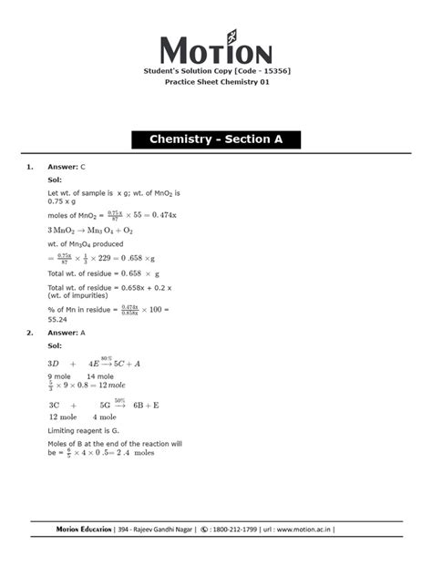 Practice Sheet Chemsitry 01solutions Pdf