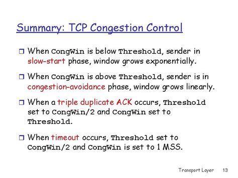 Congestion Control Transport Layer Principles Of Congestion