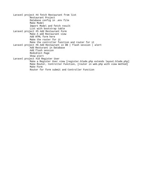 Laravel Project Step Pdf