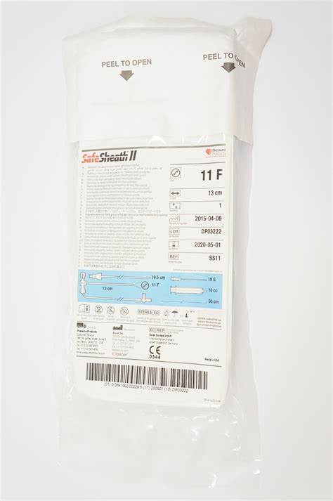 Oscor Ss11 Safesheath Ii Hemostatic Tear Away Introducer System 11f X 13cm X