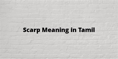 Scarp Meaning In Tamil தமிழ் அர்த்தம்