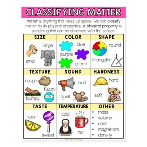 Classifying Matter Anchor Chart Lucky Little Learners