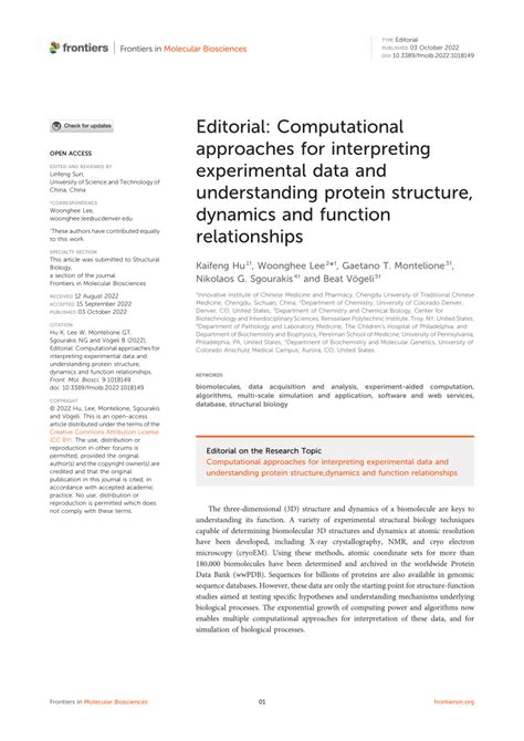 pdf editorial computational approaches for interpreting experimental