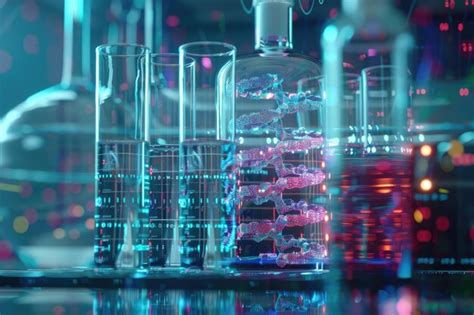 Genetic Research And Biotech Science Concepts Premium Ai Generated Image