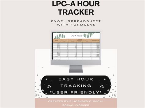 LPC LPC A Hour Tracking Supervision Hours Excel Spreadsheet Etsy