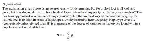 How To Calculate Expected Heterozygosity Of Haploid Organism
