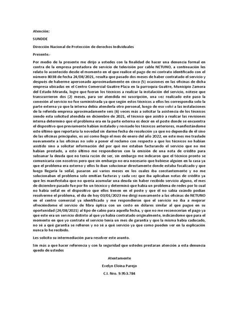 Carta Explicativa Pdf