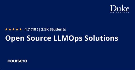 Open Source Llmops 解决方案 Coursera