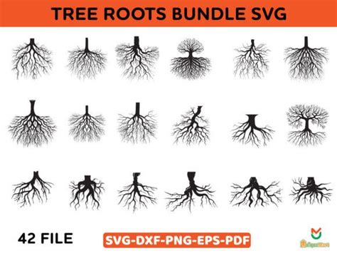 Tree Roots Svg Bundle Graphic By Uniquemart Creative Fabrica