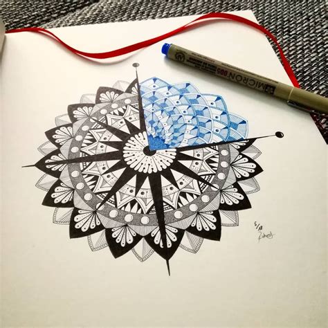 The Compass Rose Zentangle Style