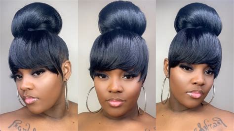 Easy 10 Top Knot Bun And Bangs Cute Hairstyles For Black Girls