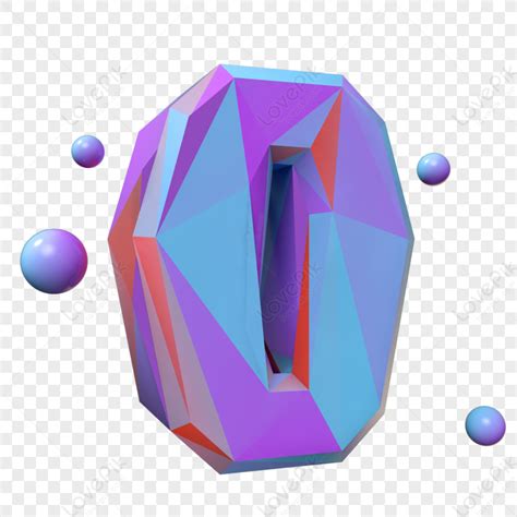 Polygon Number Stereo Floating Ball Digital Design Png Free Download
