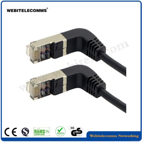 Cat6 Ftp Network Patch Cord With 90 Degree Angled Plug Network Patch