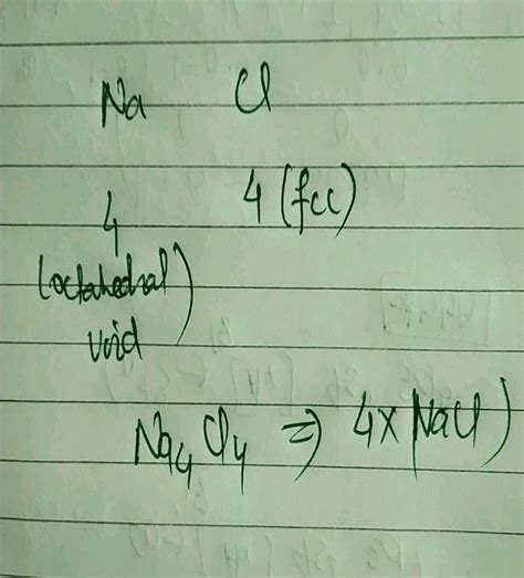 Calculate The Following 1 Number Of NaCl In A Unit Cell Of NaCl