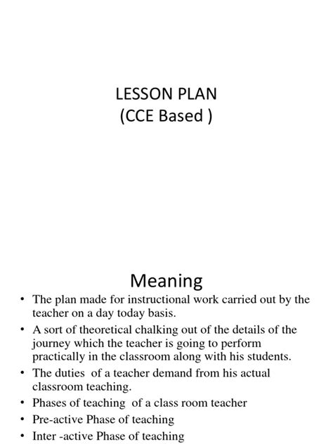 Lesson Plan Cce Based Pdf