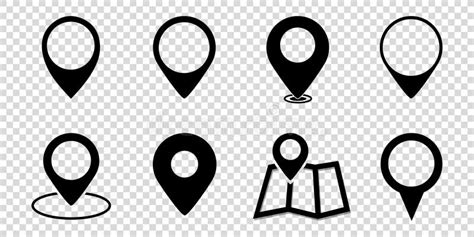 Gps Map Pointer Set Different Vector Illustrations Isolated On