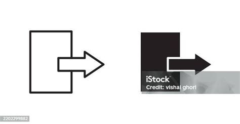 Logout Icon Symbol Collection For Ui Design Stock Illustration Download Image Now Abstract