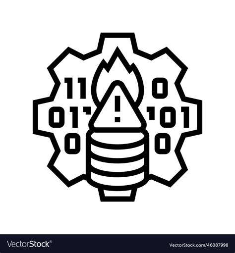 Technological Crisis Line Icon Royalty Free Vector Image