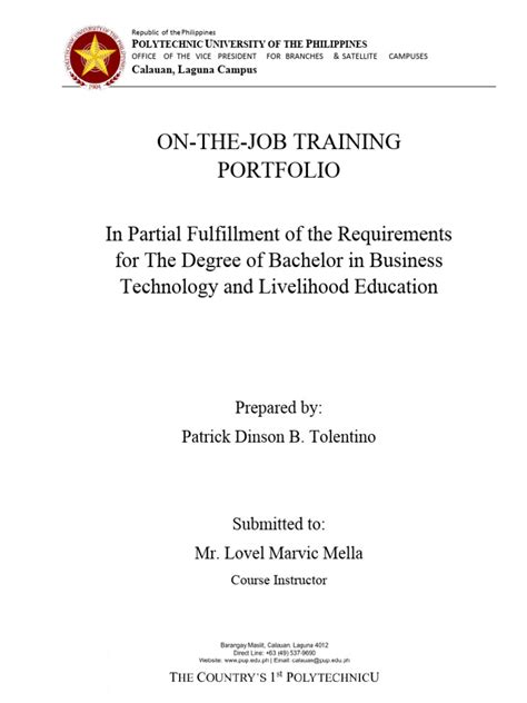 Ojt Manual Cover Pdf