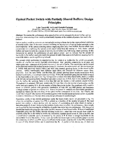 Pdf Optical Packet Switch With Partially Shared Buffers Design