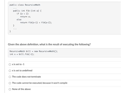 Solved Question 1 1 Pts Consider The Following Recursive