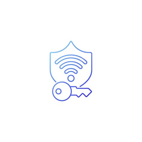 protected wifi password gradient linear vector icon art flat security