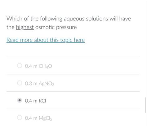 Solved Which Of The Following Aqueous Solutions Will Have