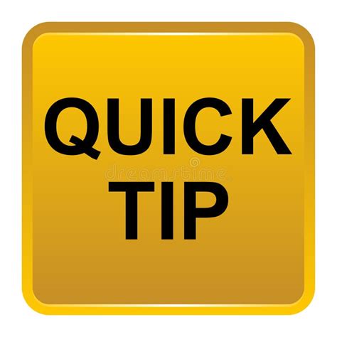 Quick Tip Golden Yellow Button Help And Suggestion Concept Stock Vector Illustration Of