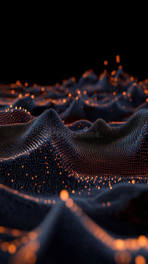 Glowing Particle Landscape Digital Art Stock Illustration Illustration Of Dots Pattern