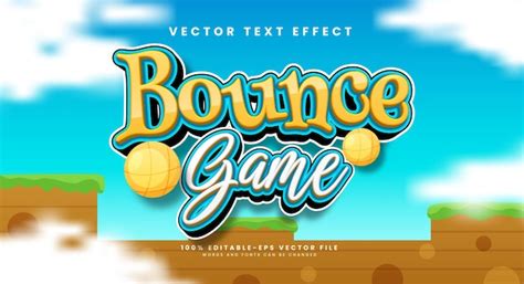 Premium Vector Bounce Game Cartoon Editable Vector Text Effect For Game Asset Needs