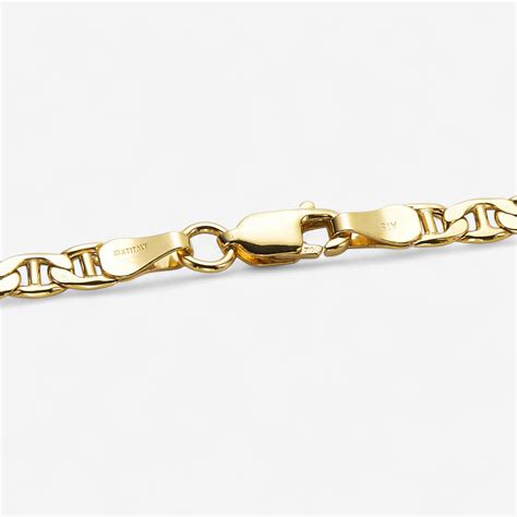 Trugold 10k Yellow Gold 42mm Semi Solid Flat Anchor Chain Tscca