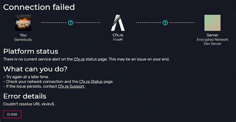 Failure To Connect Could Not Resolve FiveM Client Support Cfx Re Community