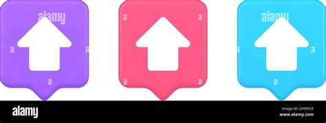 Arrow Up Button Directional Pointer Cyberspace Cursor 3d Realistic