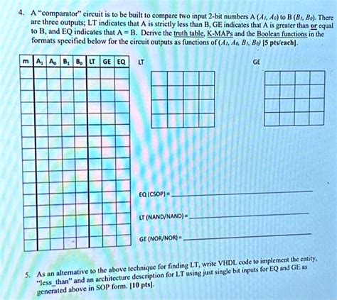 SOLVED A Comparator Circuit Is To Be Built To Compare Two Input Bit Numbers A And B There