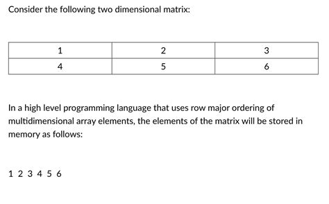 Solved Consider The Following Two Dimensional Matrix In A Solved Consider The Following Two Dimensional Matrix In A