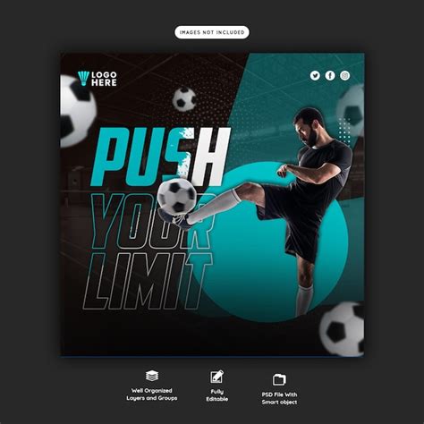 축구 스포츠 소셜 미디어 배너 서식 파일 프리미엄 Psd 파일
