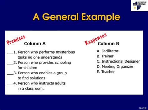 Types Of Assessment Matching Questions PDF