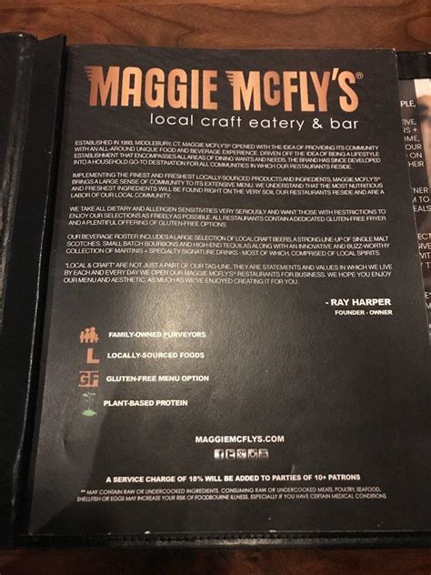 Menu At Maggie Mcflys L Virginia Beach Restaurant Virginia Beach