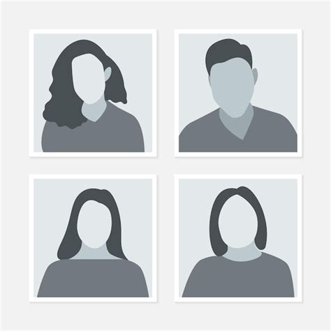 premium vector collection of twelve monochrome face placeholders in a