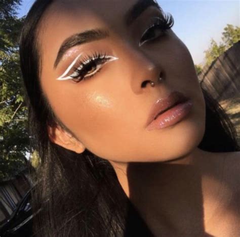 White Eyeliner Makeup Baddie Makeup Beauty Makeup Makeup Looks Hair