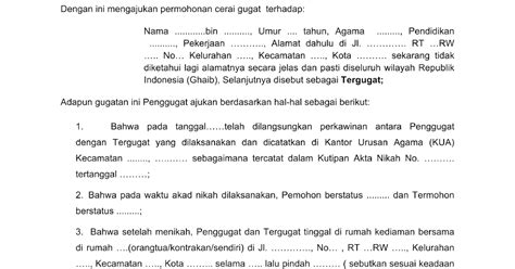 Surat Permohonan Cerai Koleksi Gambar
