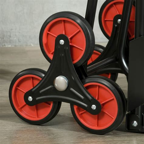 Durhand 6 Wheels Climbing Stairs Trolley Hand Truck Foldable Steel Load