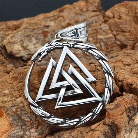 Valknut And World Serpent Pendant Norse Viking Amulet And Necklace