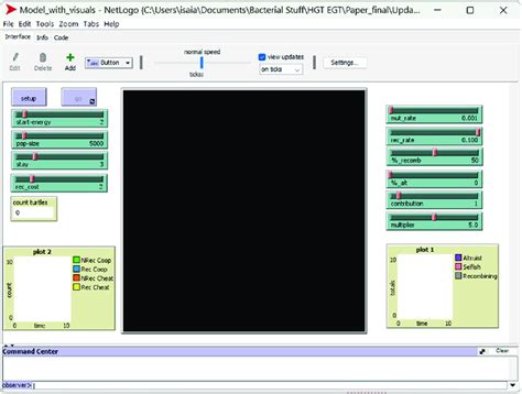 netlogo model interface the code when loaded into netlogo appears as