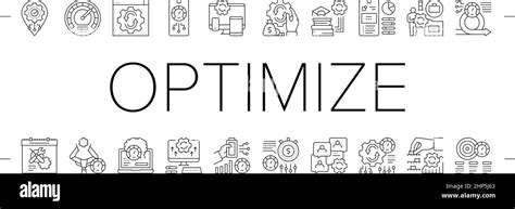 Optimize Operations Collection Icons Set Vector Stock Vector Image And Art Alamy