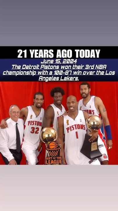 21 Years Ago The Pistons Won Their 3rd Nba Championship And Beat Kobe