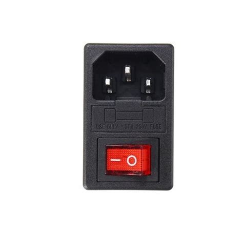 Ac 01 Socket 3 Pin Ac Power Socket With Indicator Switch And Fuse Conn
