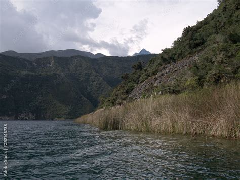Caldera And Crater Lake At The Foot Of Cotacachi Volcano Cuicocha Ecuador Created By A