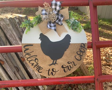 Welcome To Our Coop Door Hanger Persimmons Woodworks