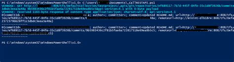 Git How To GET Multiple Commits With REST Api From An On Premises TFS Server Stack